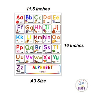 Laminated Big chart Alphabet, Educational Chart for kids, Laminated ...