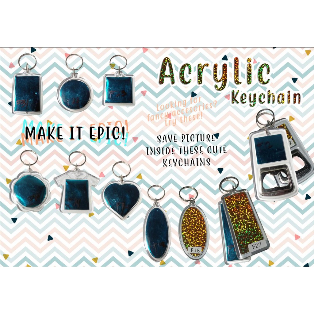 Different Designs QUAFF Photo Insert Acrylic Keychain (100pcs per pack ...