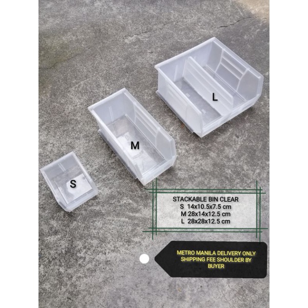 stackable bin clear white transparent storage bin stack bin(for other ...