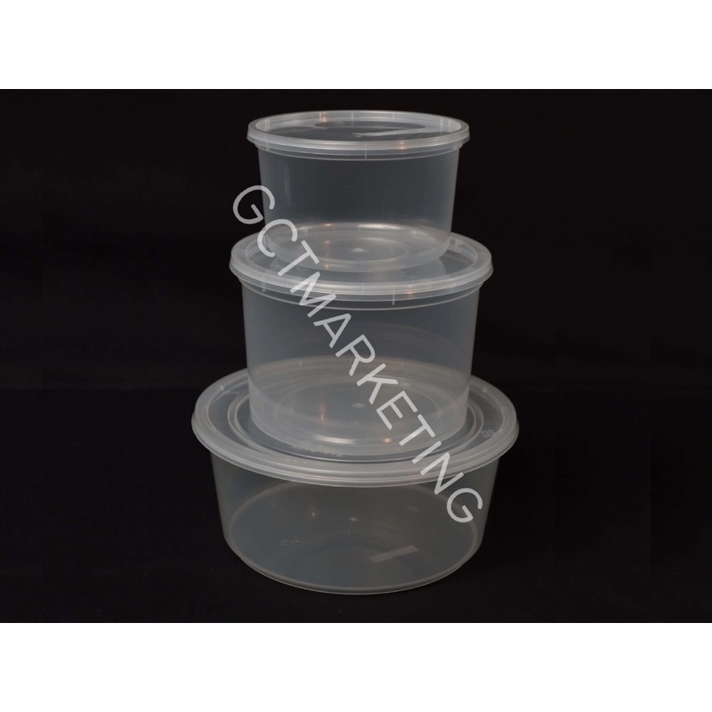 Microwavable & Disposable Round Containers with Lids 3 Sizes (20pcs ...