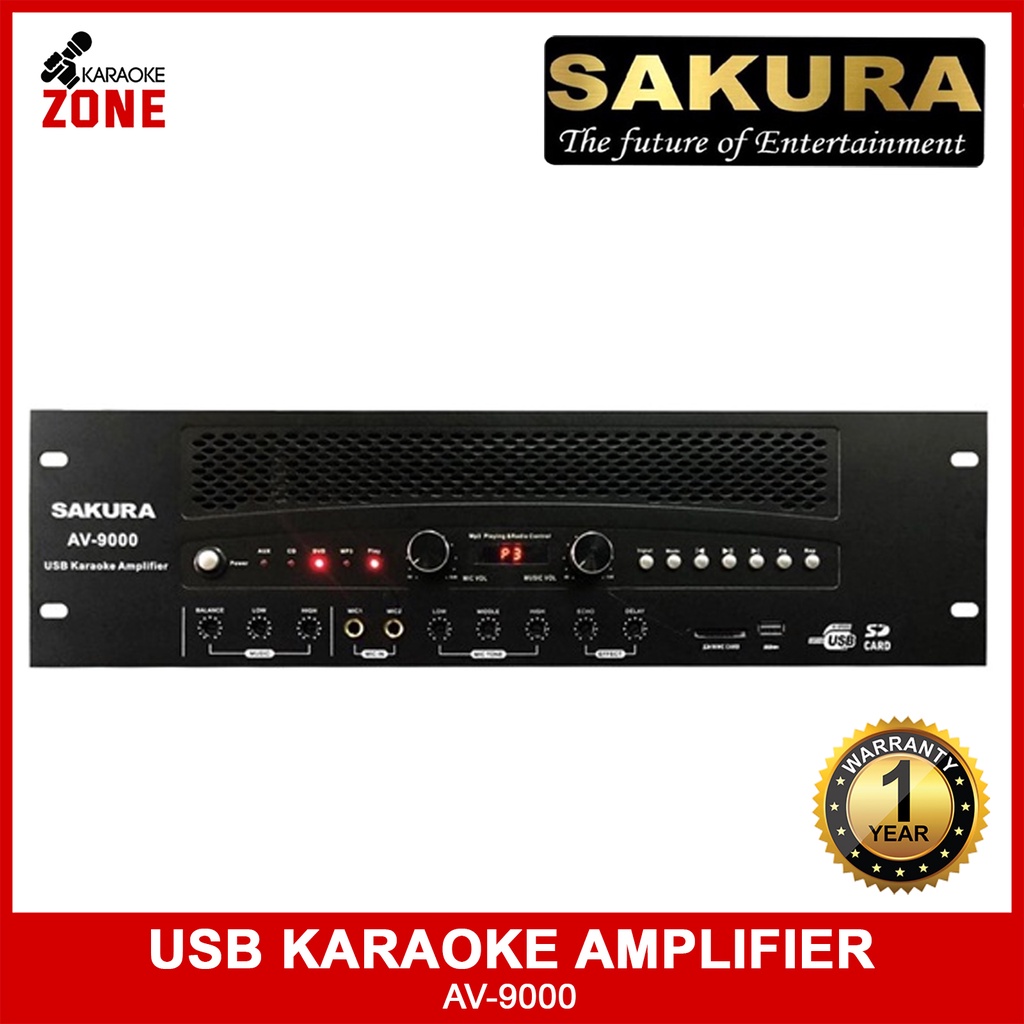 Sakura Amplifier AV-9000 1800W x2 Original / Sakura Amplifier with Bluetooth / Original Sakura ...
