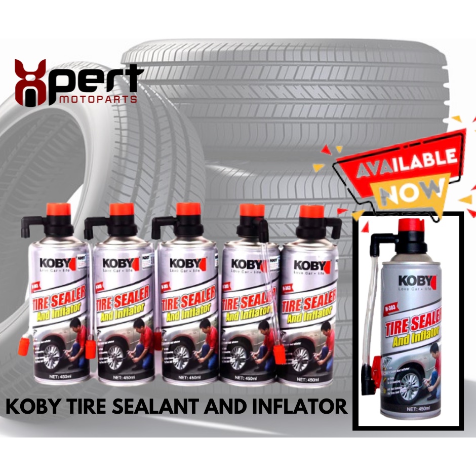 ORIGINAL KOBY TIRE SEALANT AND INFLATOR WITH NOZZLE 450ML | Shopee ...