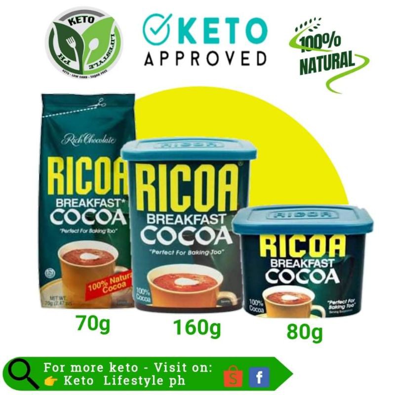 Ricoa Breakfast Cocoa Unsweetend (Keto-Approved/100% COCOA) | Shopee ...