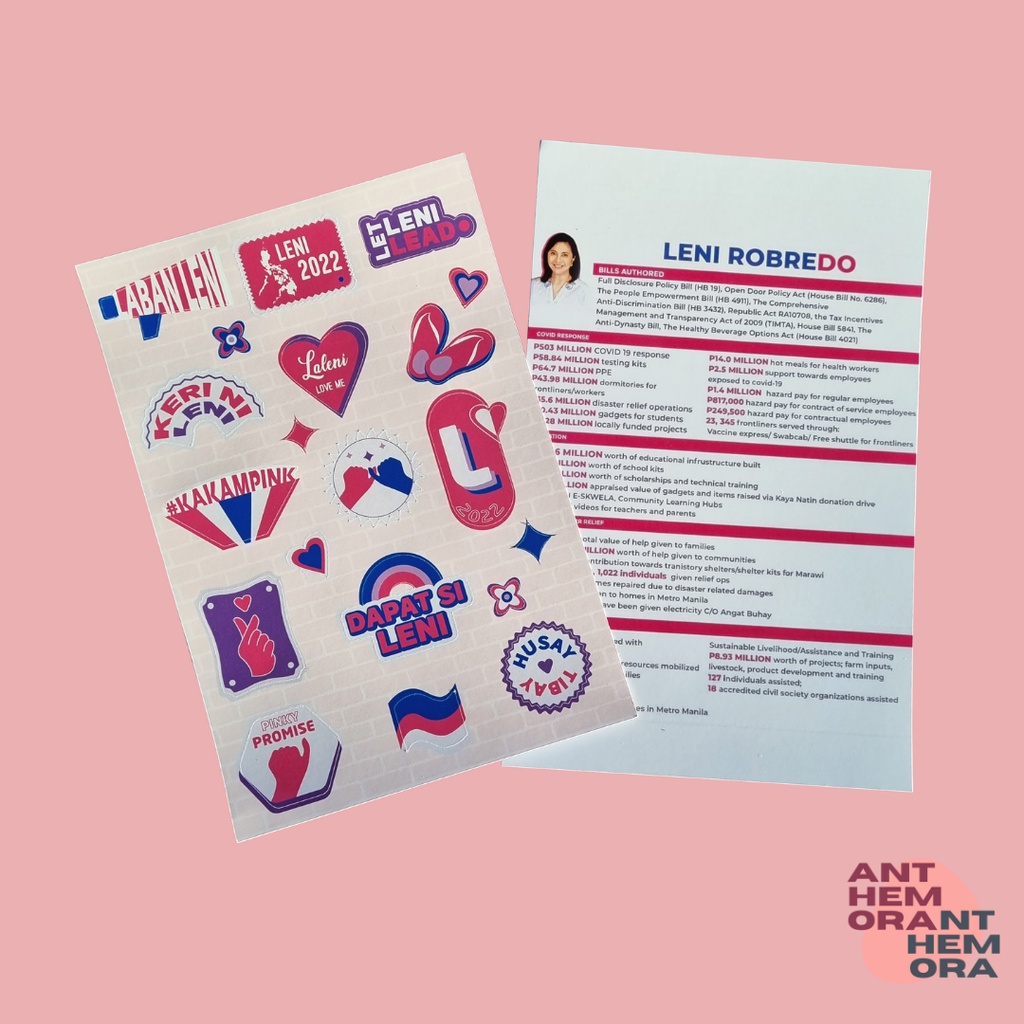 Let Leni Lead Sticker Sheet | Anthemora | Shopee Philippines