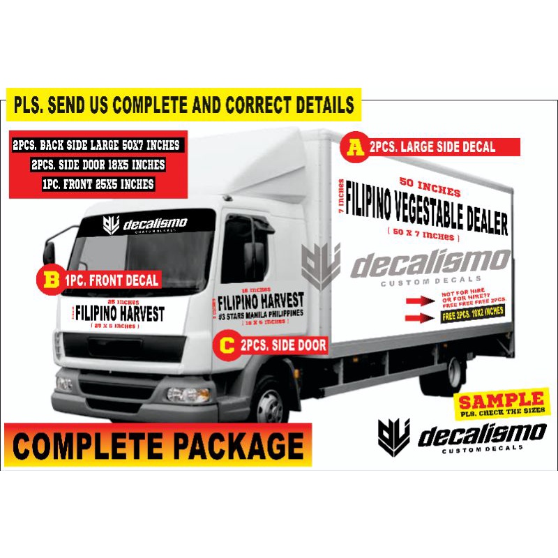 Delivery Truck Sticker, Decal & Markings (Personalized) | Shopee ...