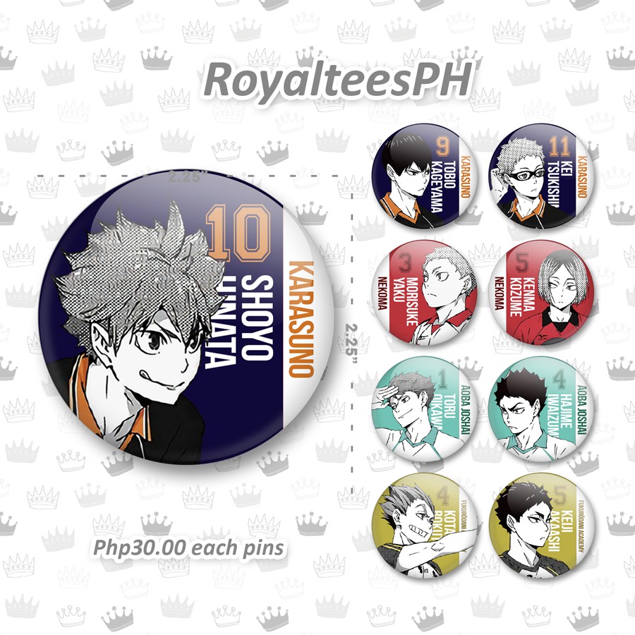 Haikyuu!! Fan-made Anime Button Pins (Batch 4) | Shopee Philippines