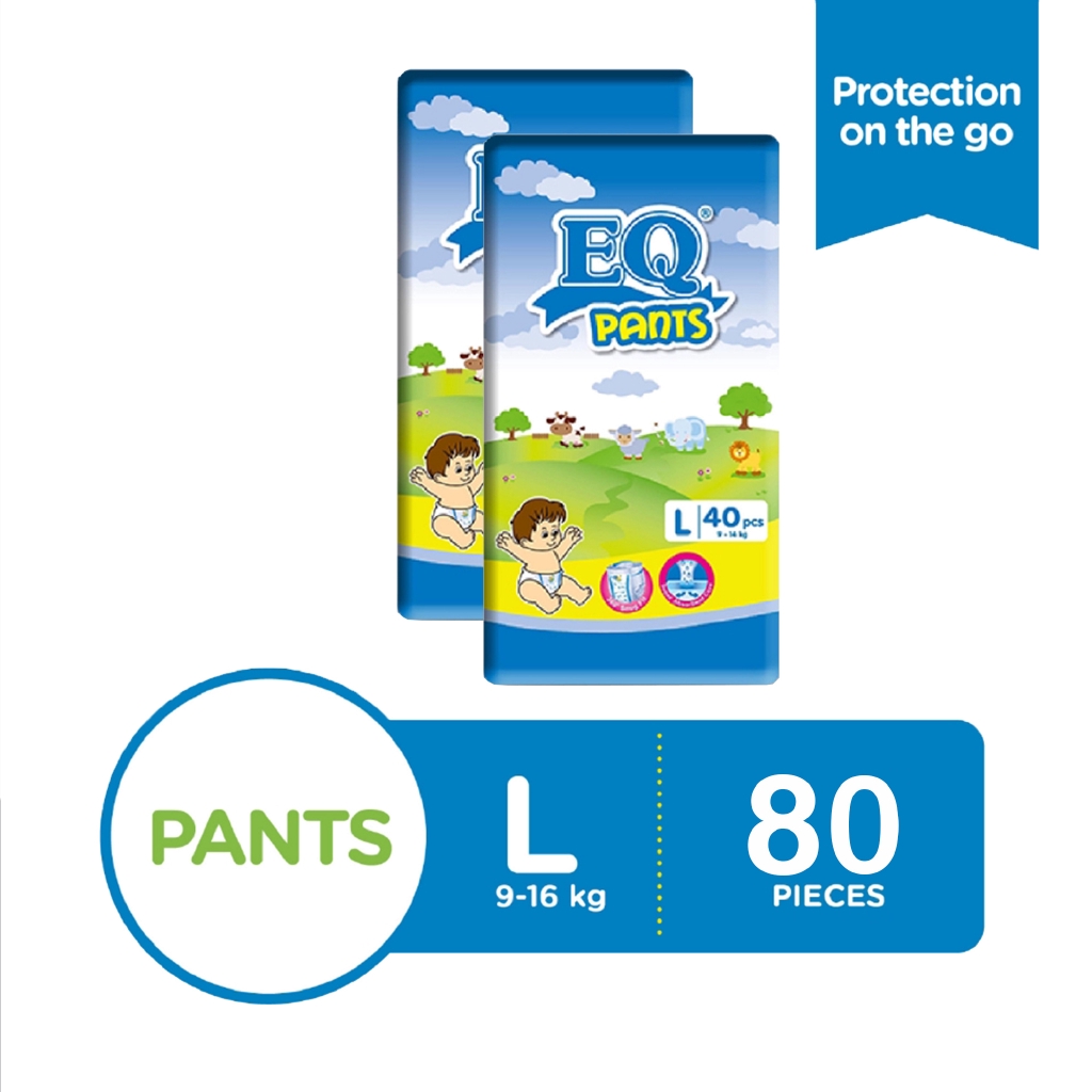 EQ Pants Jumbo Pack Large 40's x 2 packs (80 pcs) - Baby Diaper ...