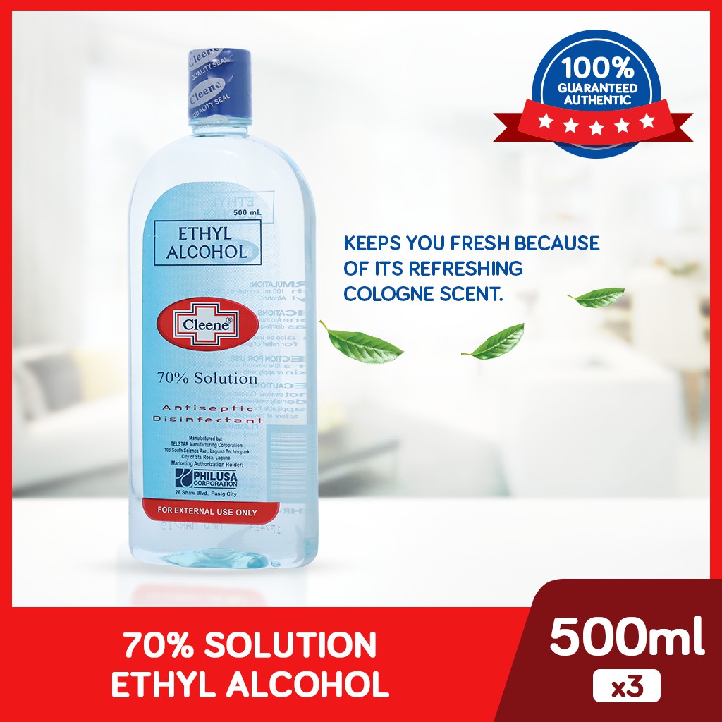 Cleene Ethyl Alcohol 70% 500ml 3s | Shopee Philippines
