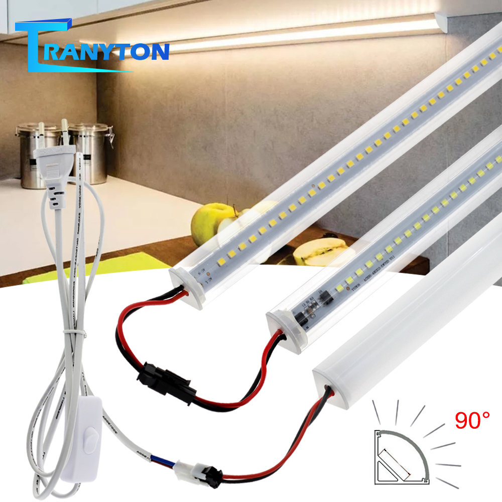 V-Type Wall Corner Tube 72 LEDs US AC220V 50CM LED Bar Light Stick-on ...