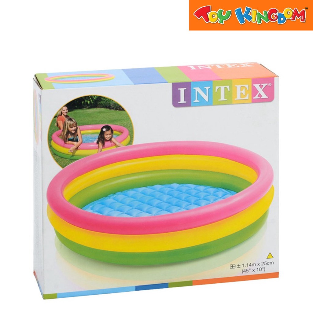 Intex 45in x 10in 3-Ring Multicolored Inflatable Swimming Pool | Shopee ...