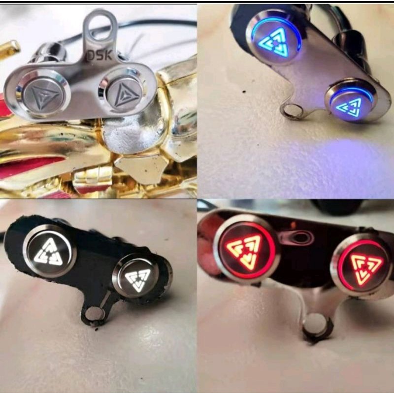 Heavy Duty Dual Halo Switch Stainless Steel Waterproof DC12V 5A x2 2in1 ...