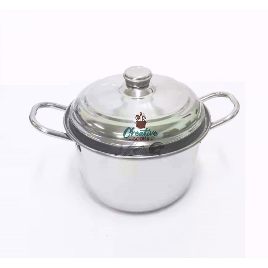 Double Handle Pot Stainless Steel Kaserola with Cover ( 4089 22cm ...