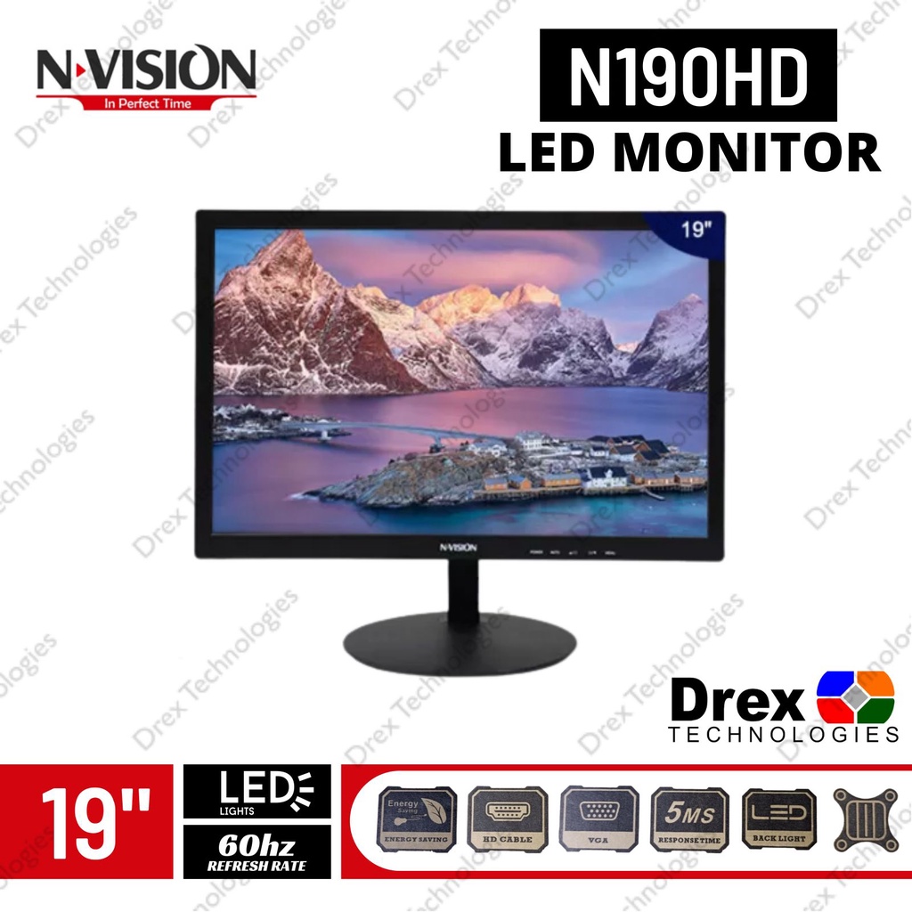 NVISION N190HD LED Monitor 19" LED Monitor with HDMI & VGA Port | Shopee Philippines