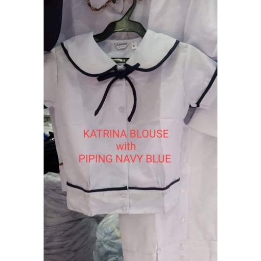 SCHOOL UNIFORM WITH PIPING BLUE BABY COLLAR | Shopee Philippines
