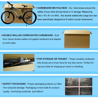 (Box Only)Cardboard Box for Bicycle Stapled Packing Safety Box for Bike ...