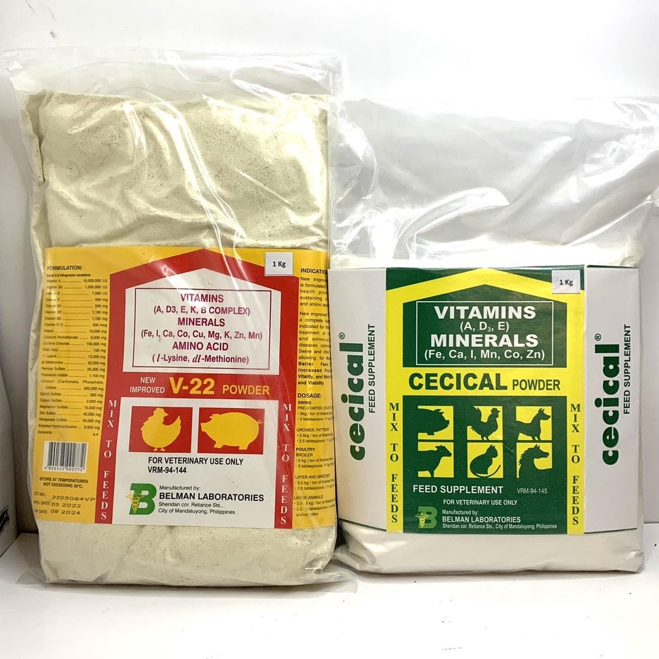 [FCR AGRIVET] 1kg Cecical Powder / 1kg V-22 Powder (Vitamin & Minerals ...