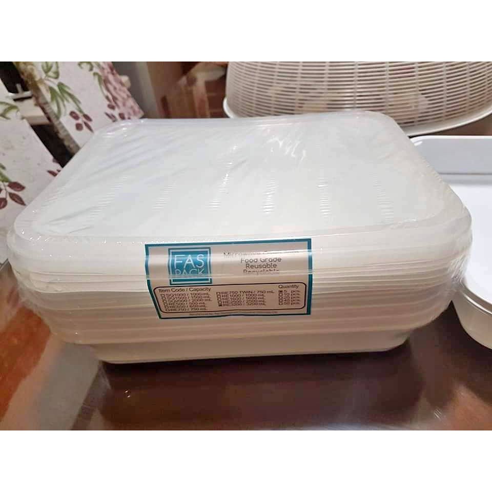 Fas Pack Microwaveable Container RE-3200ML 5 pieces microwavable ...
