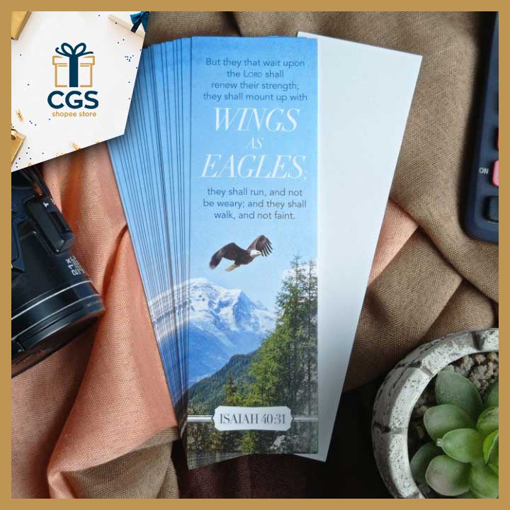 Bible Bookmark, 25's Pack, Wings As Eagles, Isaiah 40:31 KJV | Shopee ...
