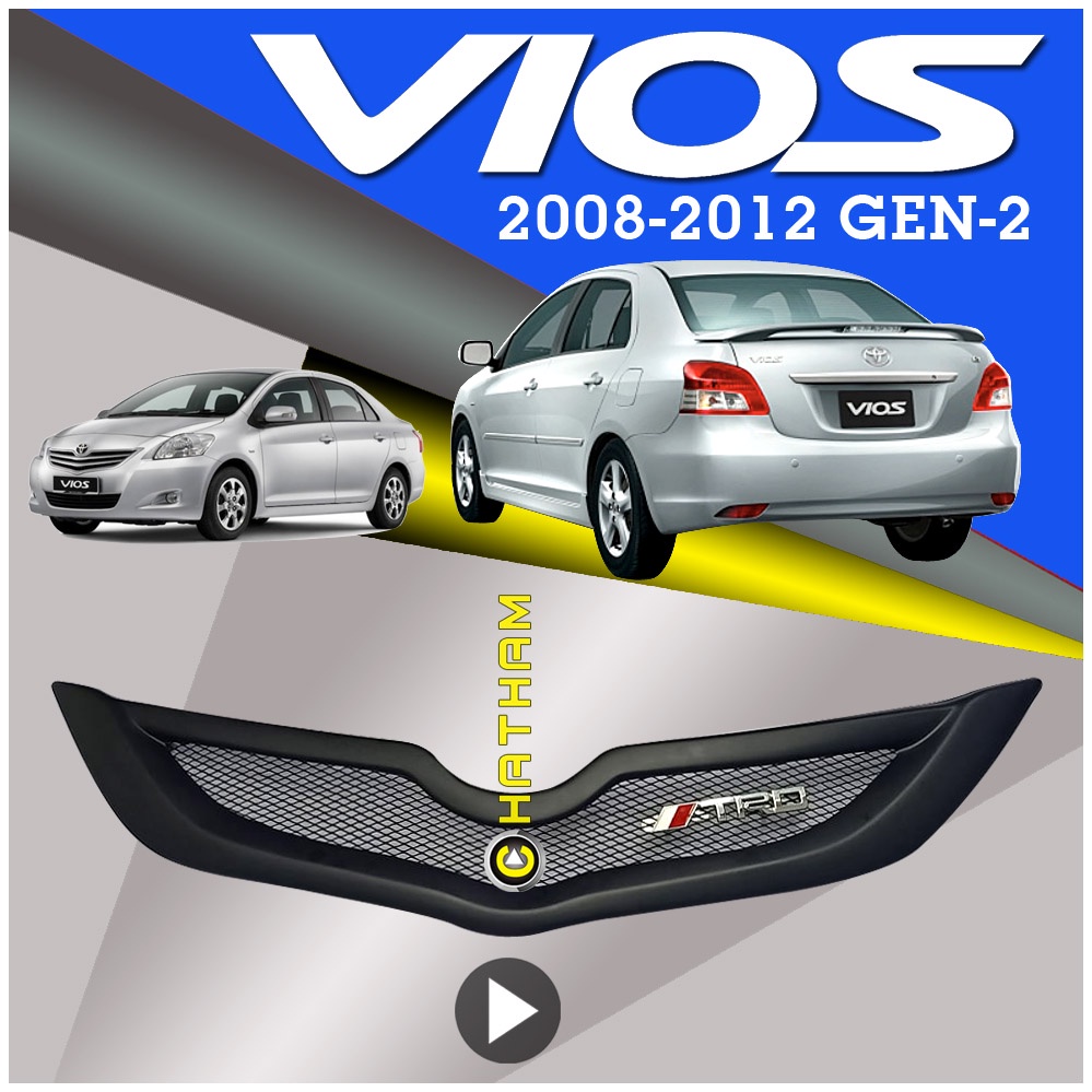 Vios 2008 up to 2012 (Front Mesh Grille with TRD Emblem ) Gen 2 Batman ...