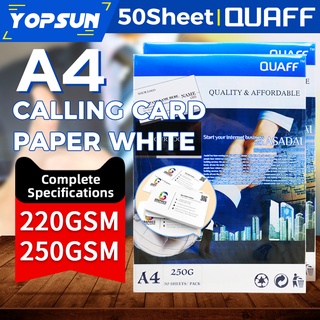Calling Card Paper White 220/250Gsm A4 Double Side Paper Matte 50Sheets ...