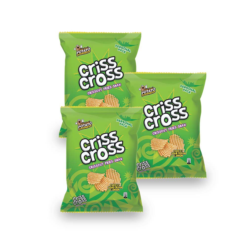 Criss Cross Cheesy Sour Cream & Onion 65g Set Of 3 | Shopee Philippines