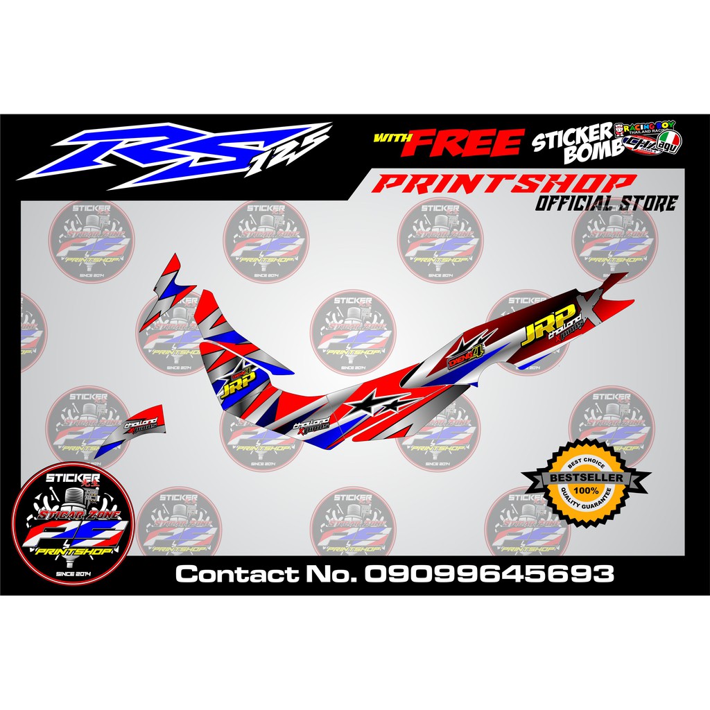 JRP RS 125 carb Honda Full Set sticker decals (Thailand x Pinas daeng4 ...