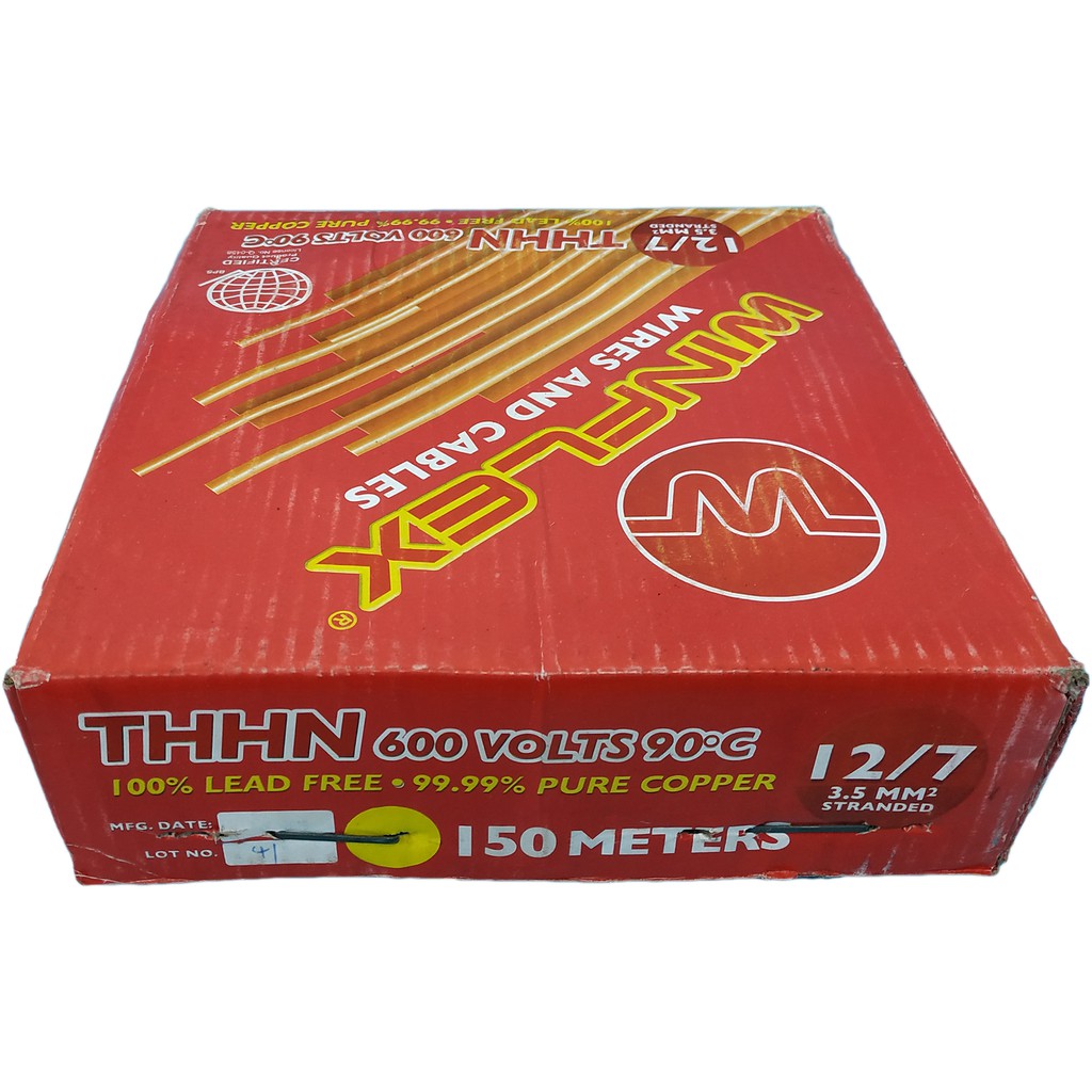 Winflex THHN wire 3.5mm2 x 150mtrs 12/7 ( YELLOW ) xde | Shopee Philippines