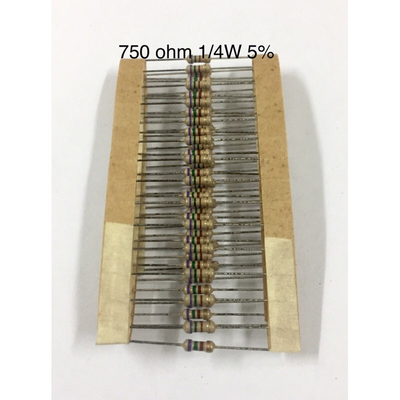 50pcs 750 ohm 1/4W 5% Resistor 750 1/4W Error + -5% Carbon | Shopee ...