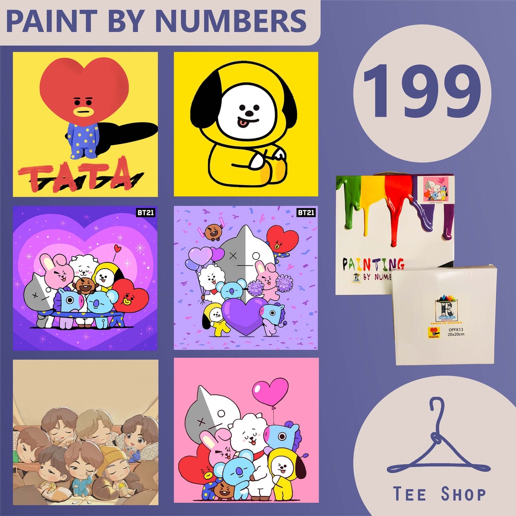 paint by numbers (bt21, life goes on, chimmy, tata.bts) | Shopee ...