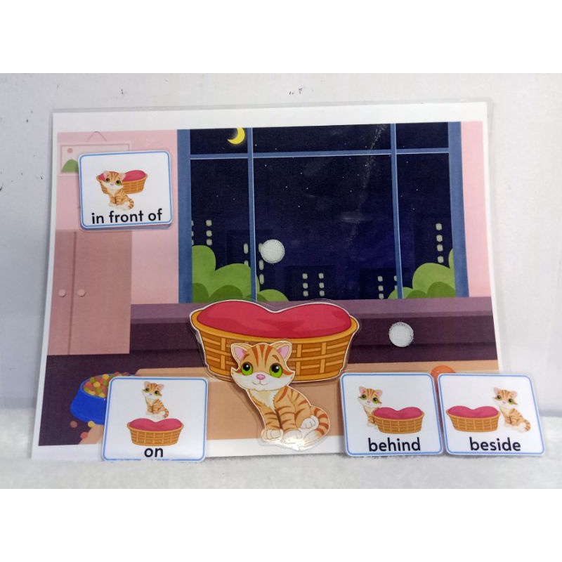 In Front of, On,Behind, Beside Word Preposition Busy Book Laminated ...