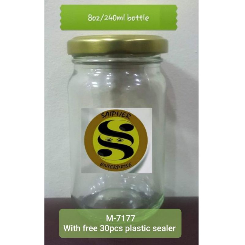 8oz/240ml (M7177) Generic Bottle sold per box with 30pcs plastic sealer ...