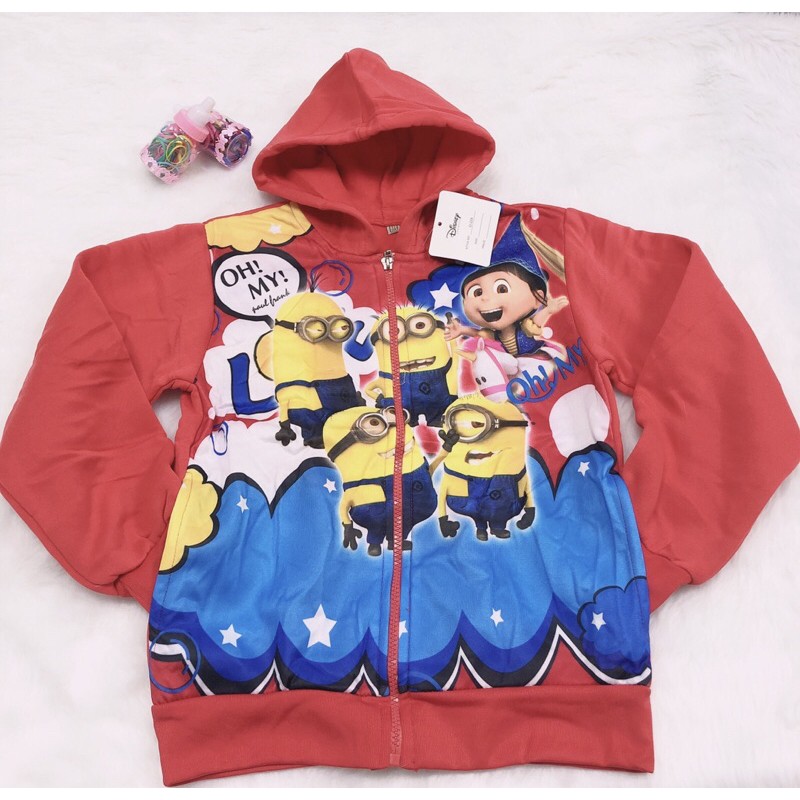 Minion hoodie jacket unisex for kids 5-10 years old | Shopee Philippines