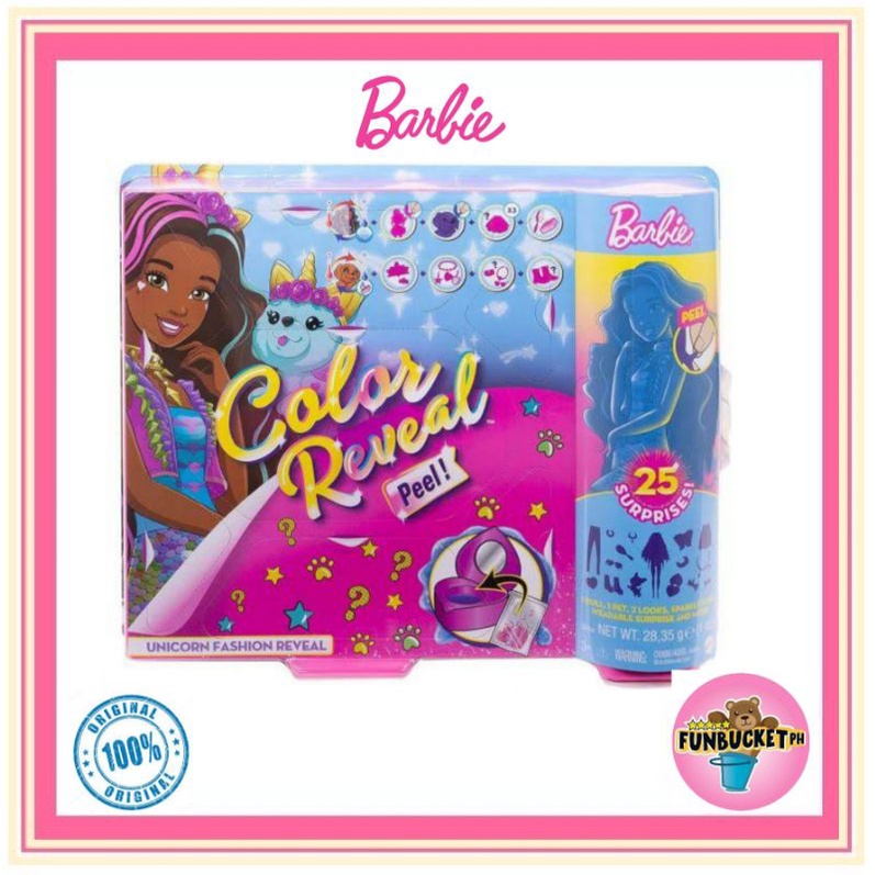 Original Barbie Color Reveal Peel Unicorn Fashion Reveal Doll