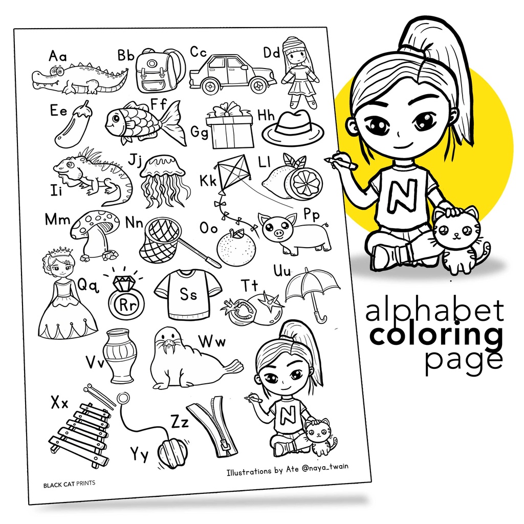 Coloring Sheet / Alphabet Coloring Sheet (A4 Size / Bond Paper Prints ...