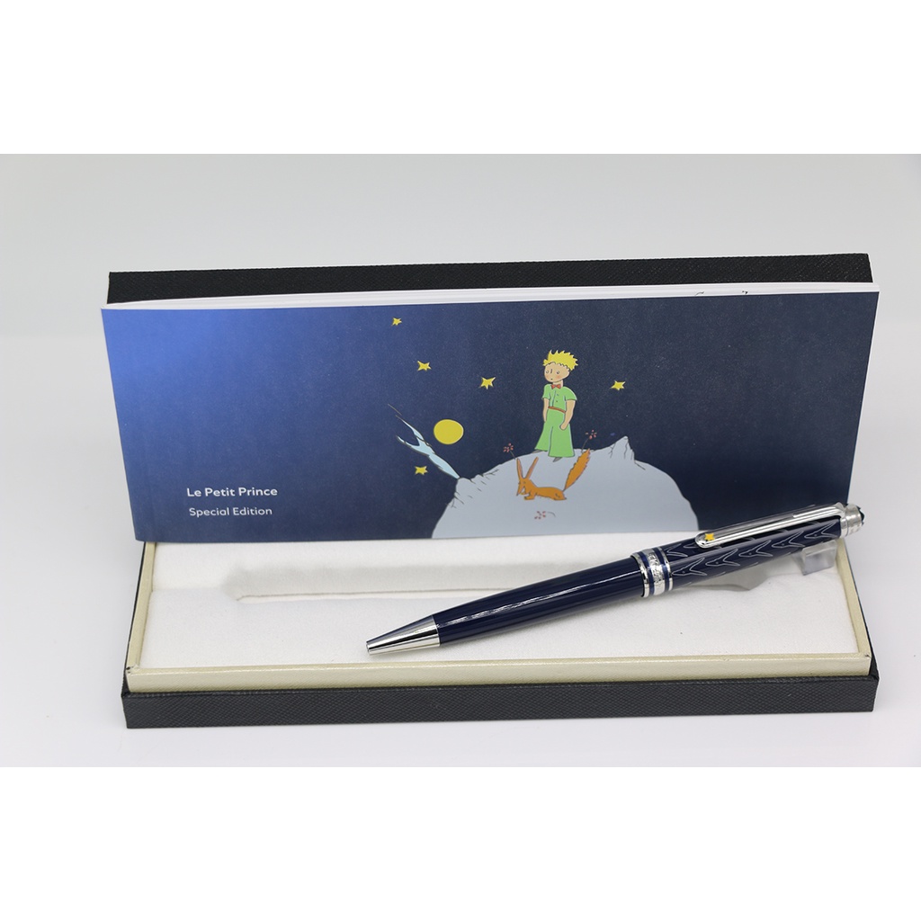 Mont Little Prince Pilot Ballpoint Pen Dark Blue body silver trim with ...