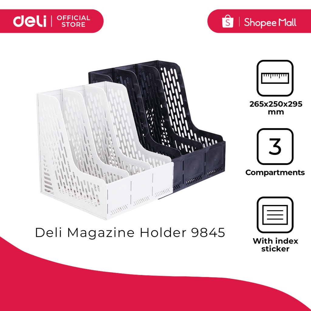 Deli 9845 File Organizer- Magazine Holder (1PC) [75219845BK] | Shopee ...