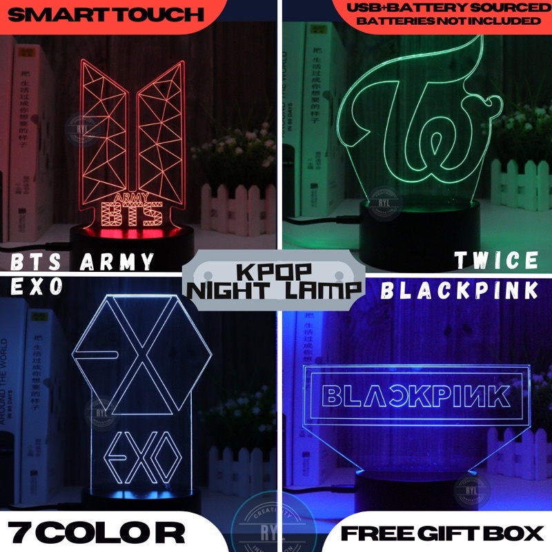 7-Color Kpop 3D Night Lamp LED Light | Shopee Philippines