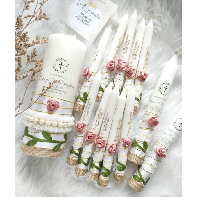 Baptismal/ debut / Wedding candle set | Shopee Philippines