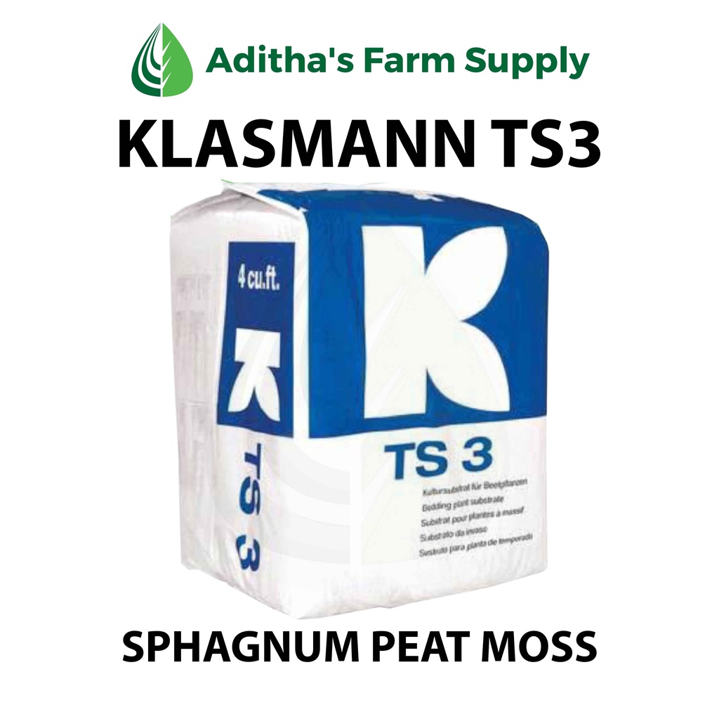 Klasmann TS3 Sphagnum Peat Moss/Substrate - 1 bale / 4 cu. ft. / 200 ...