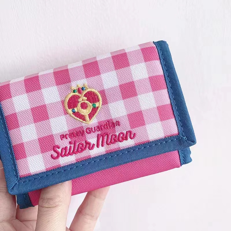 Sailor Moon Wallet Osaka Studios Cartoon Fresh Embroidered Lattice Card ...