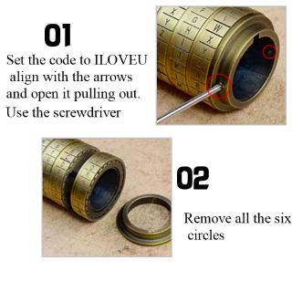 Da Vinci Code Cylinder Puzzle Lock Alloy Cryptex Valentine's Day ...