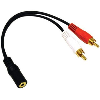 TKK 3.5mm Stereo Female Mini Jack to 2 RCA Male Cable | Shopee Philippines