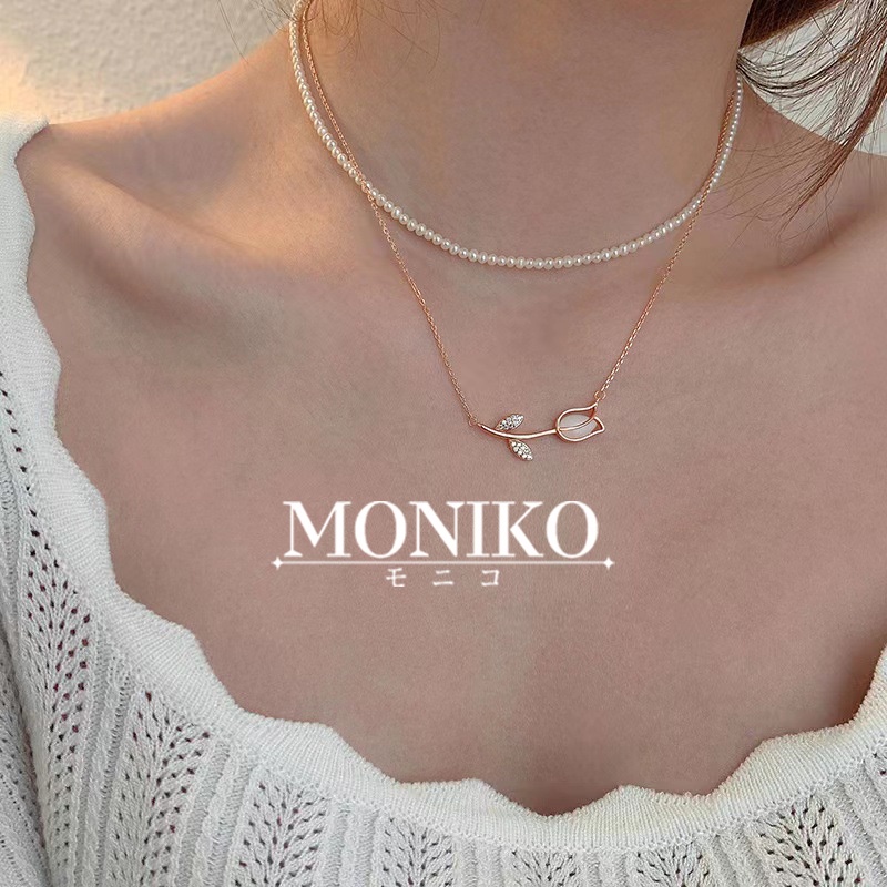 MONIKO Original Design 18k Gold/Silver/Rose Gold Tulip Pendant Necklace ...