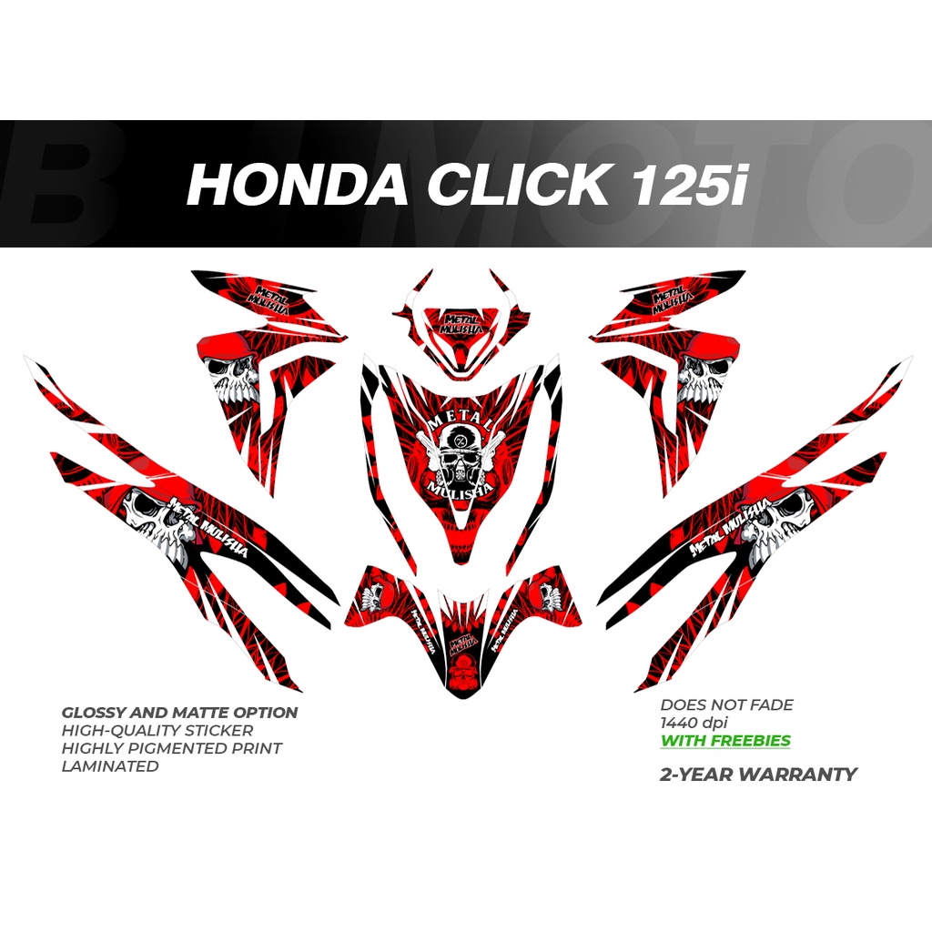 HONDA CLICK 125i Decals (LAMINATED for Fade-proof print, High Quality ...