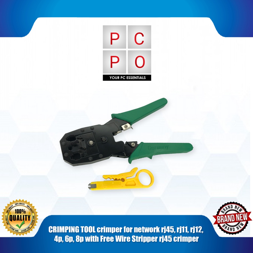 CRIMPING TOOL crimper for network rj45, rj11, rj12, 4p, 6p, 8p with ...