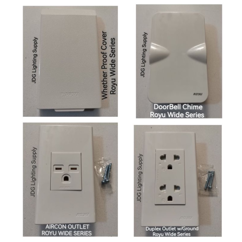 AIRCON C.O, W.PROOF COVER, DUPLEX OUTLET W/GROUND ROYU WIRING DEVICE ...