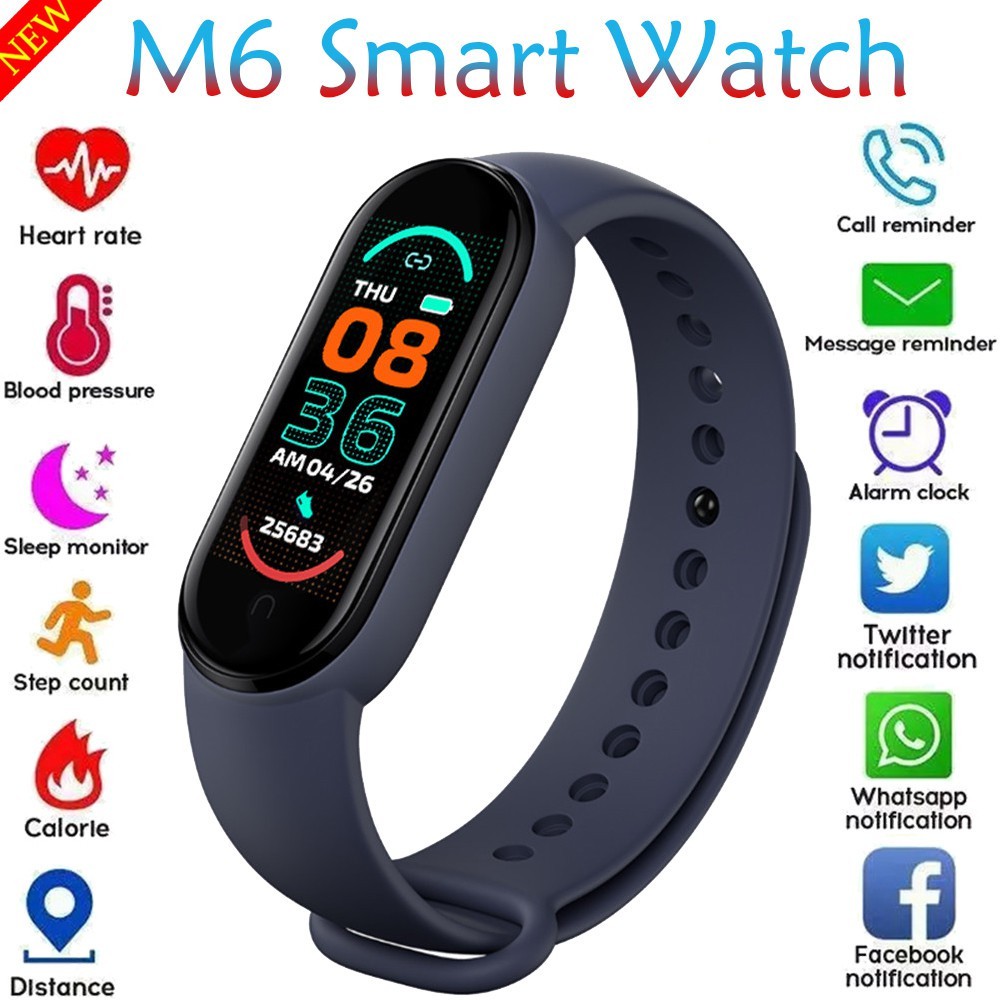 M6 SmartWatch Band 6 PK Mi Band 5 Waterproof Watch Intelligent M5 Bluetooth 4.2 SMARTBAND ...