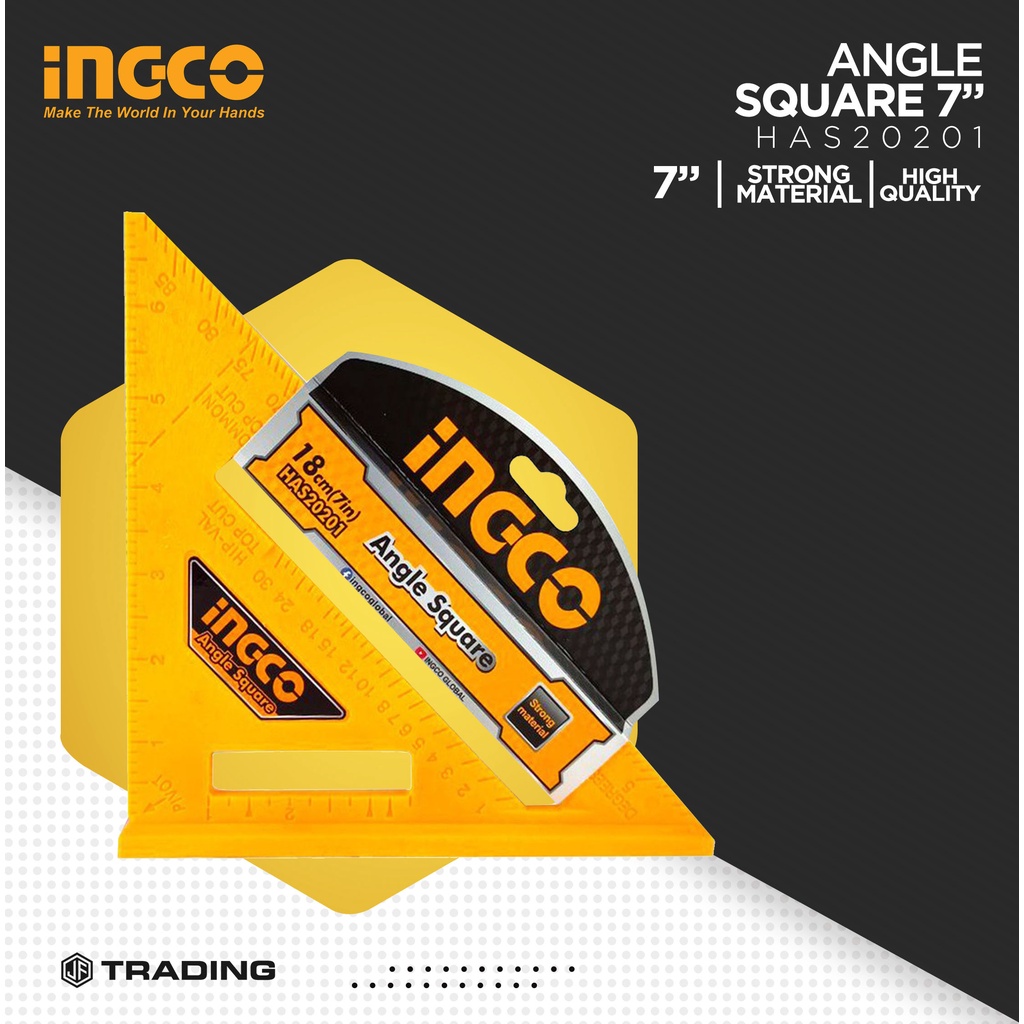 INGCO Angle Square Speed Square Triangle Ruler 7" HAS20201 | Shopee ...