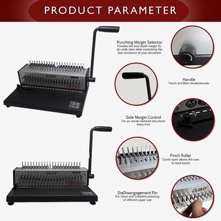 Promo - QUAFF Ring Binding Machine + 200pcs A4 Size 14mm Plastic Ring ...