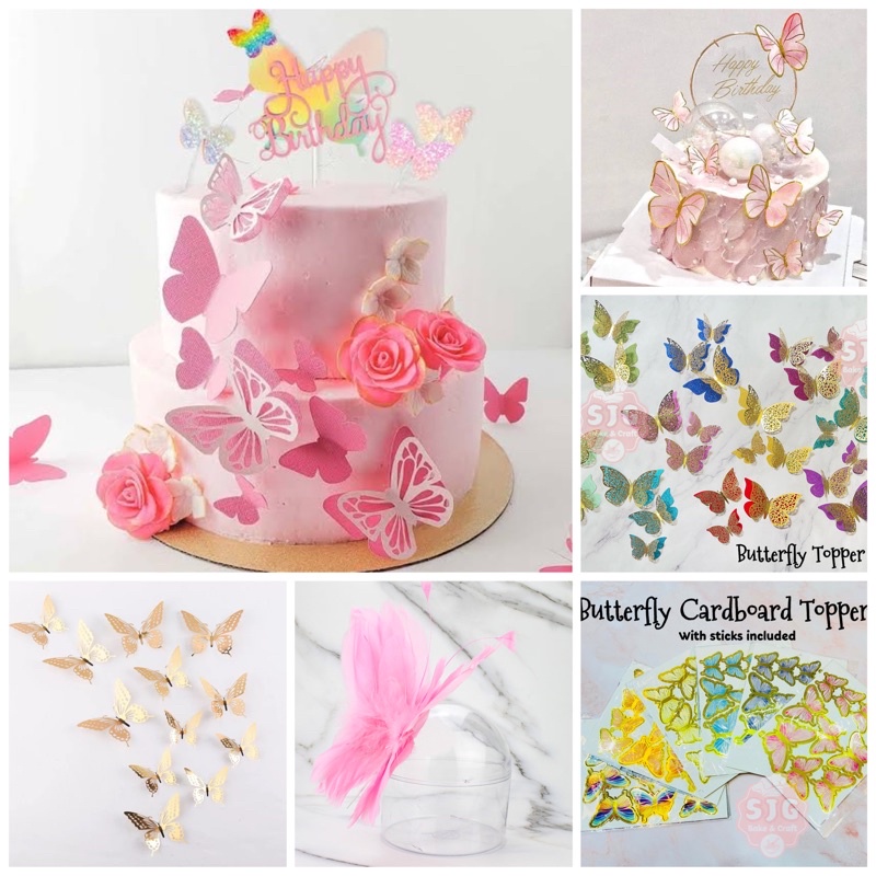 butterfly cake topper cardboard topper | Shopee Philippines